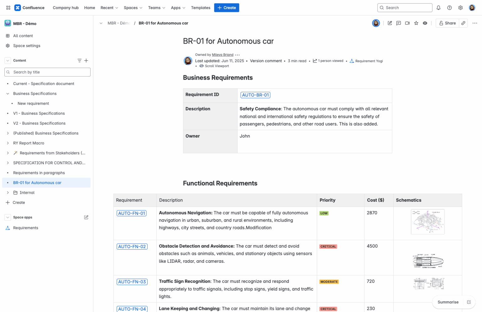 A guide on how to manage requirements in Confluence and Jira