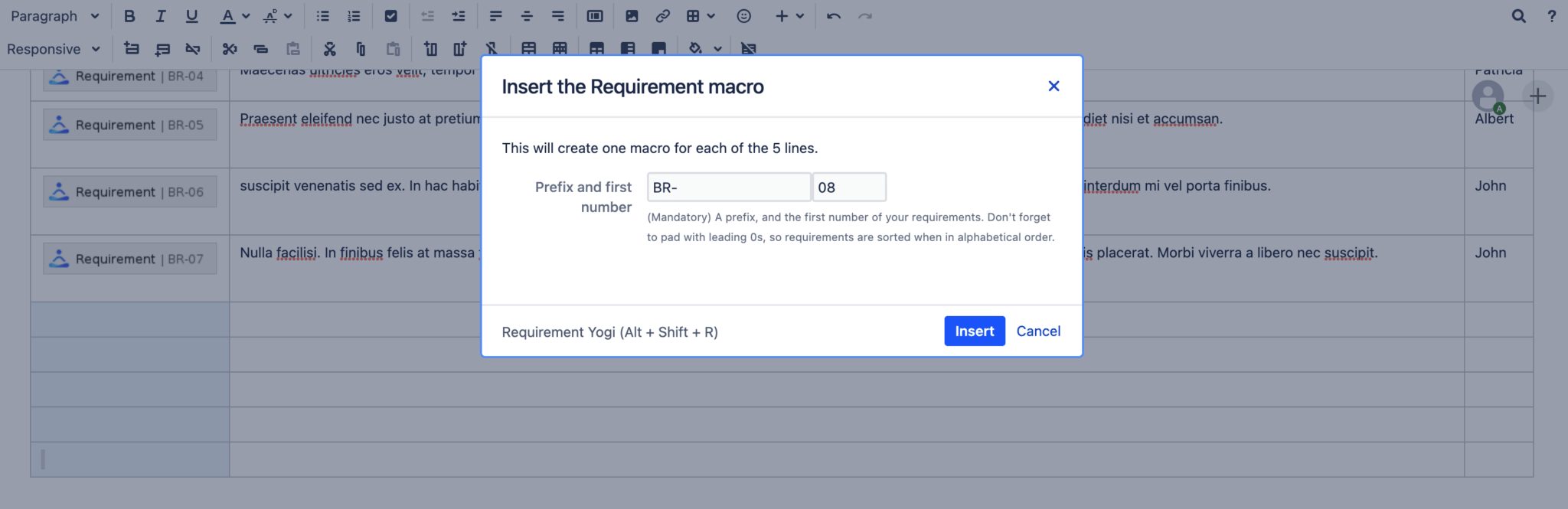 A guide on how to manage requirements in Confluence and Jira